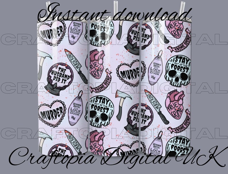 DIGITAL - 20oz True Crime Tumbler Wrap PNG - Etsy