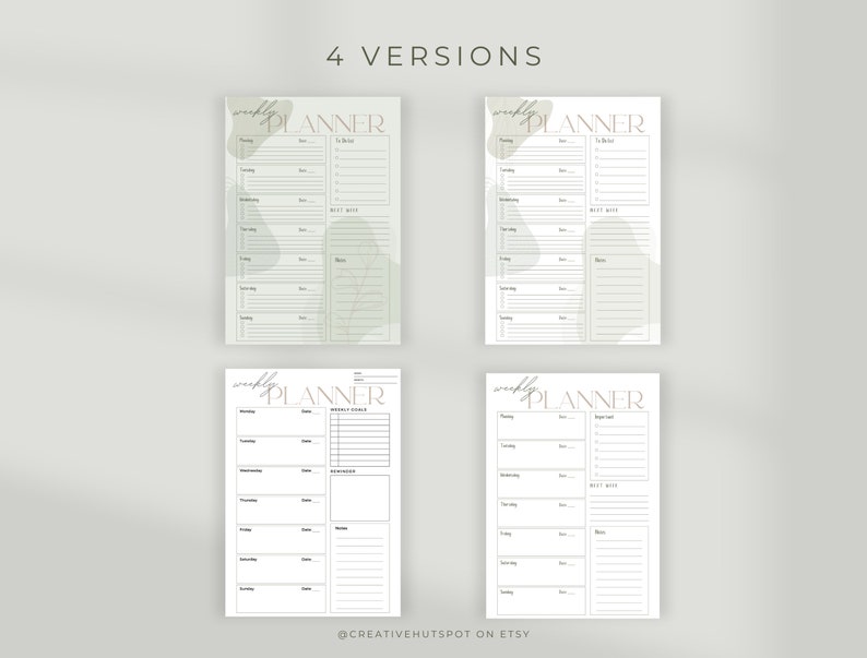 Portrait Aesthetic Weekly Planner, Weekly Organiser, Office Planner ...