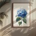 Blue Hydrangea Poster Watercolour, Wall Art Canvas, Home Decor, Floral ...
