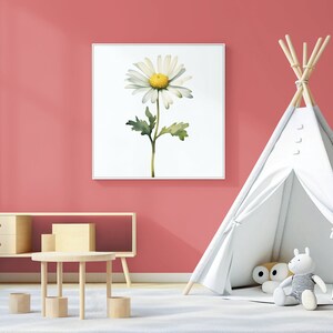 Daisy Poster Flower Watercolour, Wall Art Poster, Home Decor, Floral ...