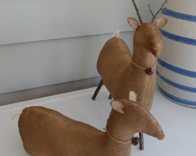 Primitive Deer Reindeer Prim Christmas Doe and Buck - Etsy