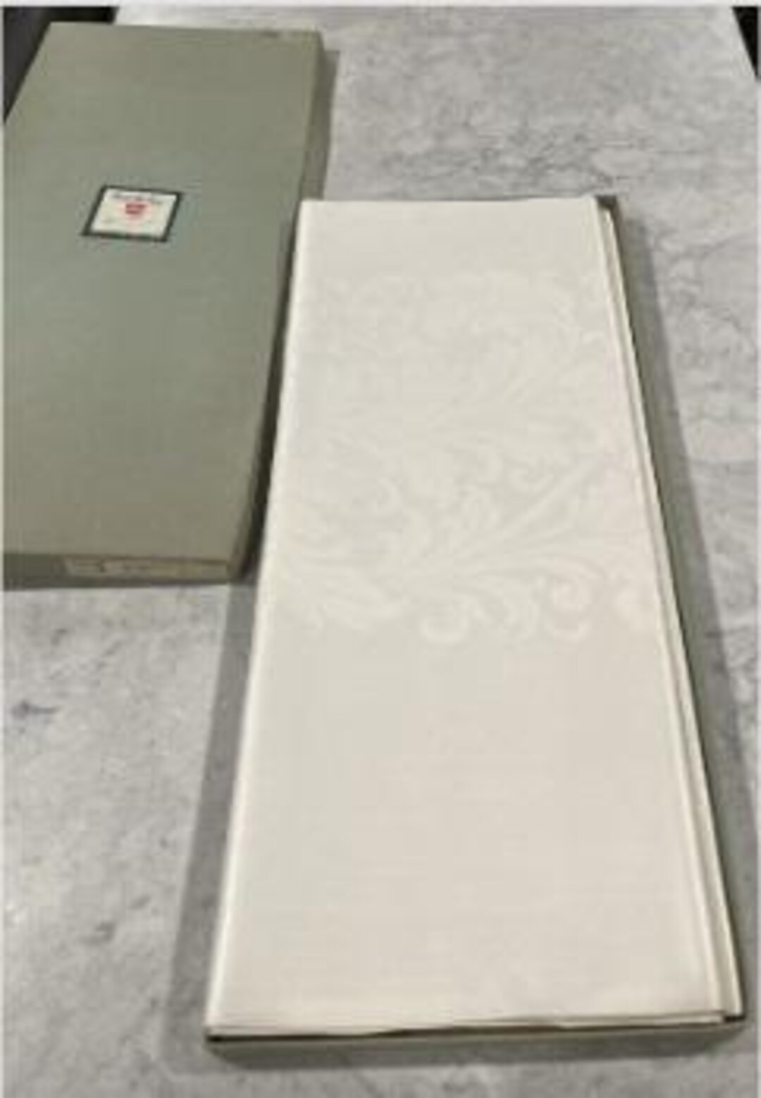 Vtg Marshall Field & Co Irish Linen 72x108 Tablecloth Original Box ...