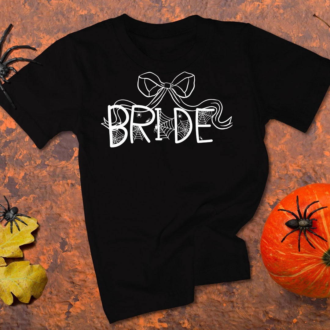 Gothic Wedding Bride Coquette Bow Spider Cobweb Softstyle T-shirt ...