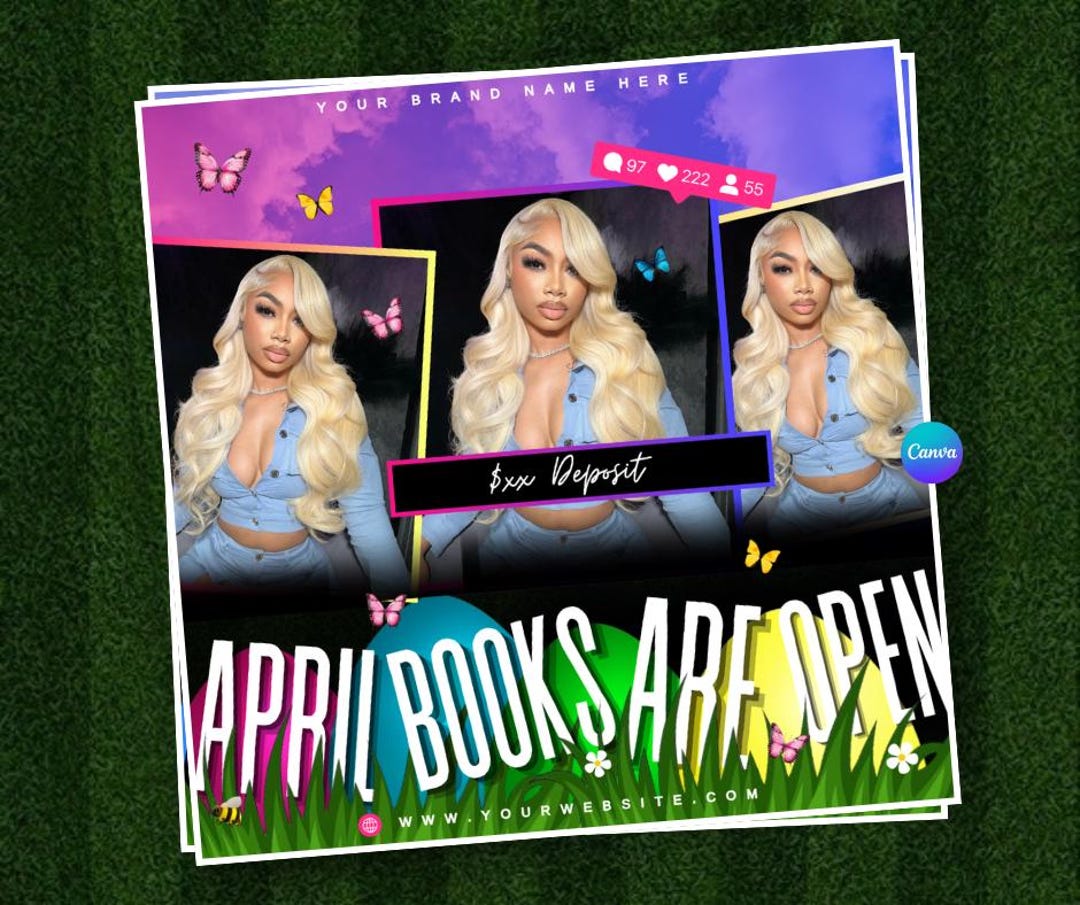 April Booking Flyer, April Flyer, Easter Flyer, April Lash Flyer, April ...