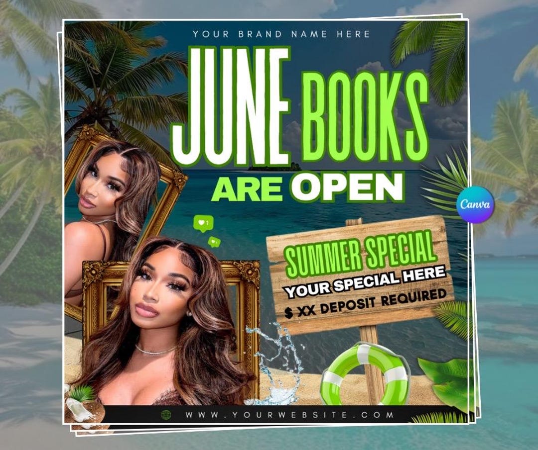 June Booking Flyer, June Flyer - Etsy