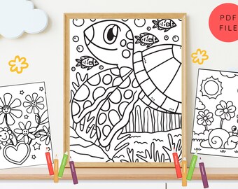 5 Printable Coloring Pages - Etsy