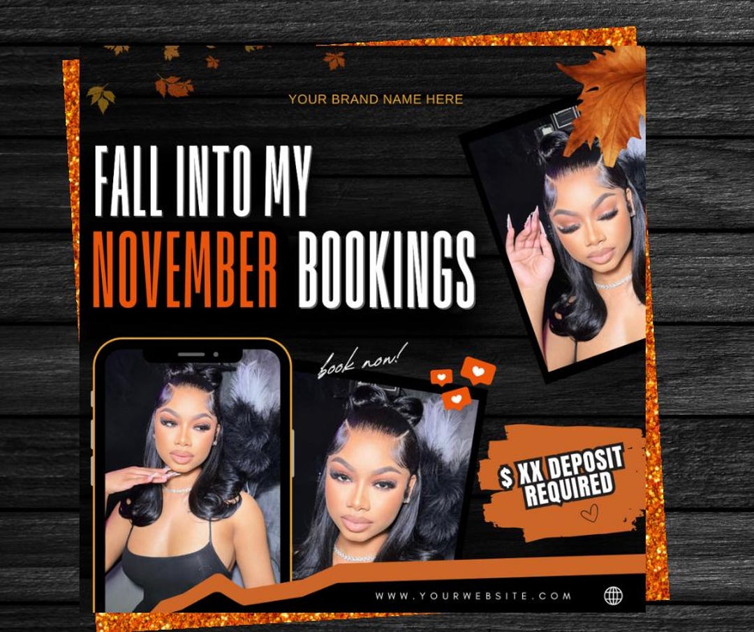 November Booking Flyer, November Flyer, Booking Flyer, Books Open ...