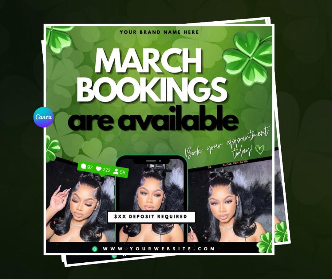 March Booking Flyer, March Flyer - Etsy