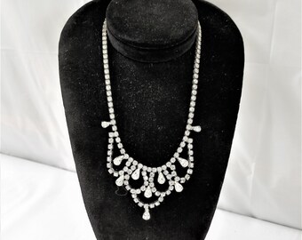 Weiss Rhinestone Necklace, Weiss Clear Rhinestone Necklace, Vintage ...
