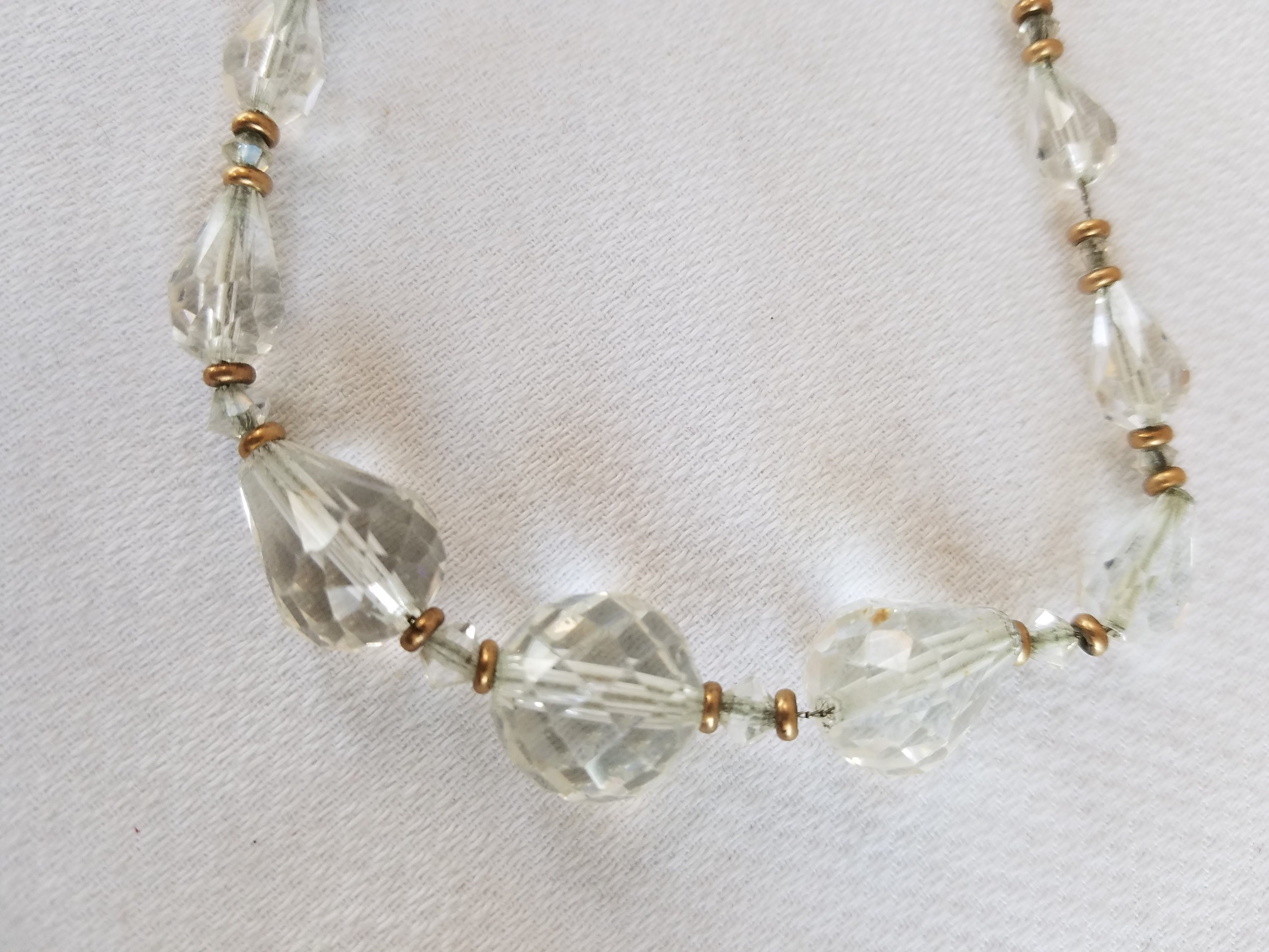 Vintage Faceted CRYSTAL BEAD Necklace | Etsy