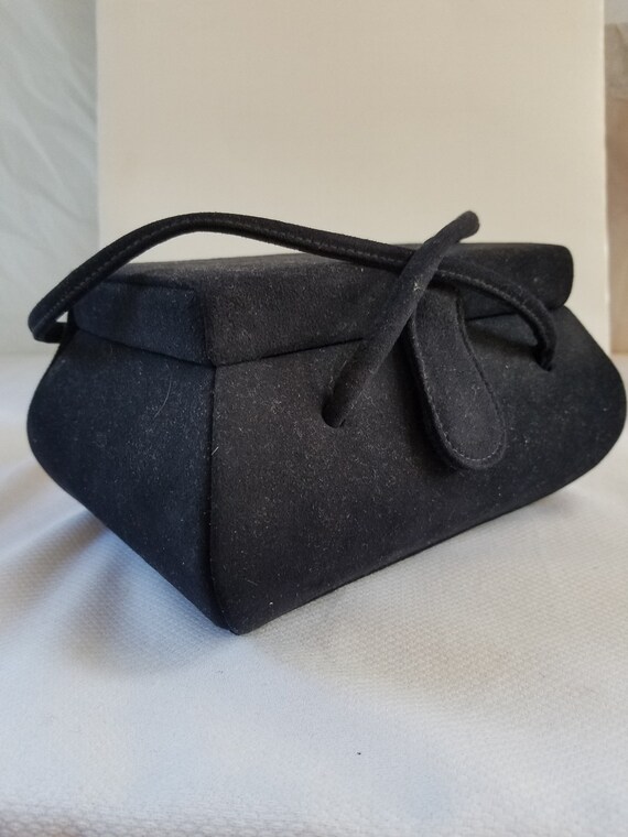 1940's-1950's Top Handle BLACK BOX PURSE - Gem