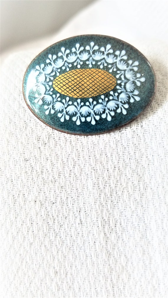 Vintage WIEN AUSTRIA Enamel on Copper PIN - Gem