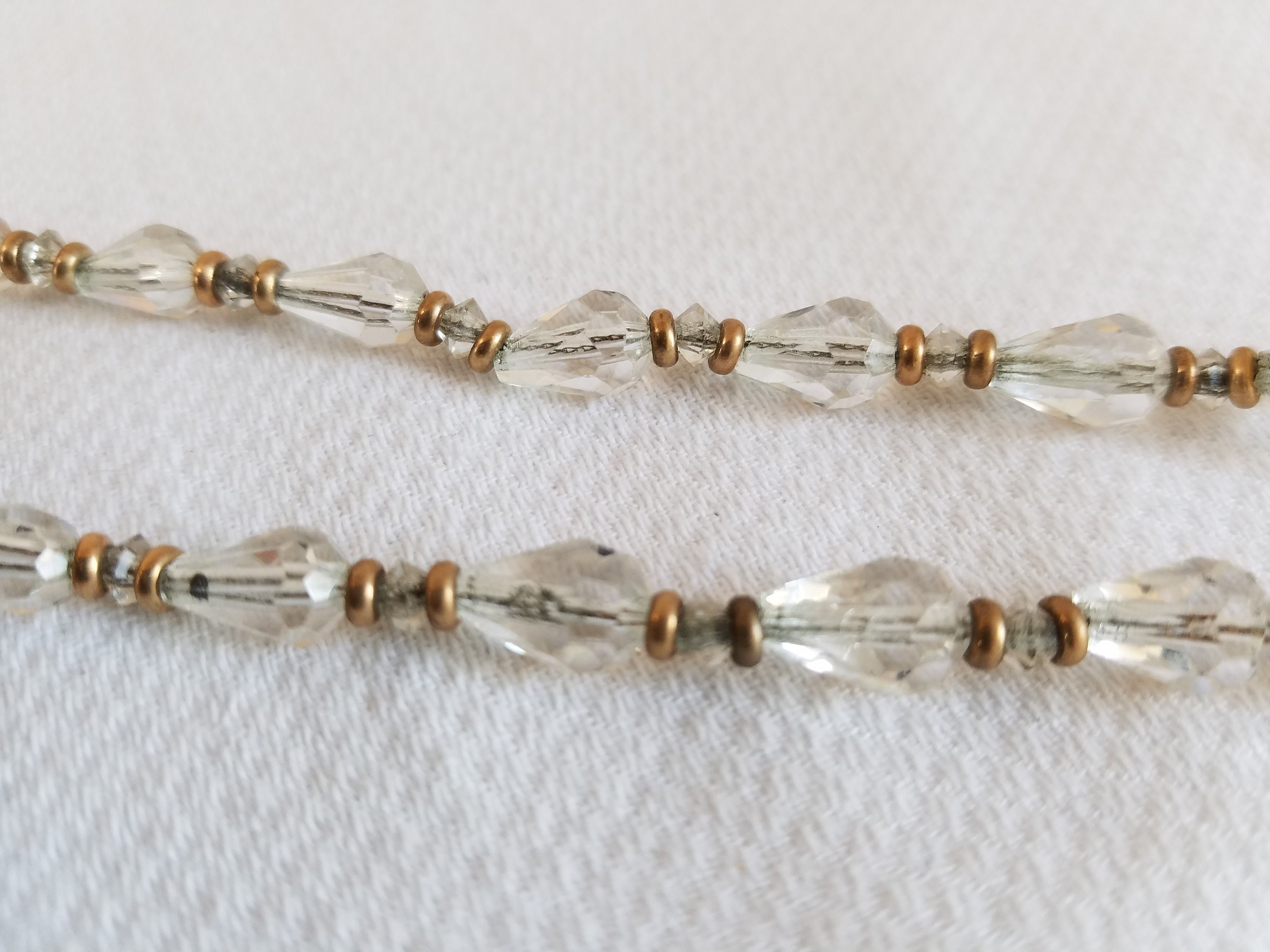 Vintage Faceted CRYSTAL BEAD Necklace | Etsy
