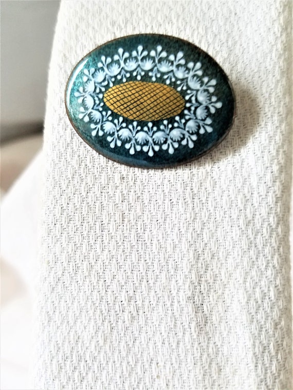 Vintage WIEN AUSTRIA Enamel on Copper PIN - Gem