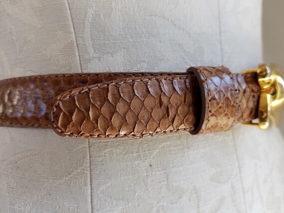 1980's-90's HARVE' BENARD SNAKESKIN Belt - Gem
