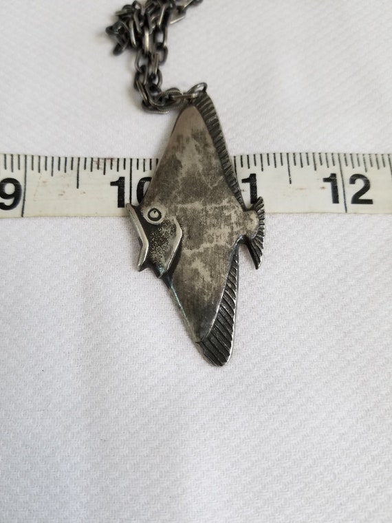 Vintage M9 SWEDEN Pewter Fish Pendant - Gem