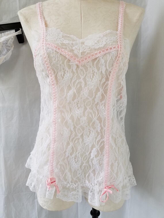 Vintage White Lace WEDDING CAMI SET - Gem