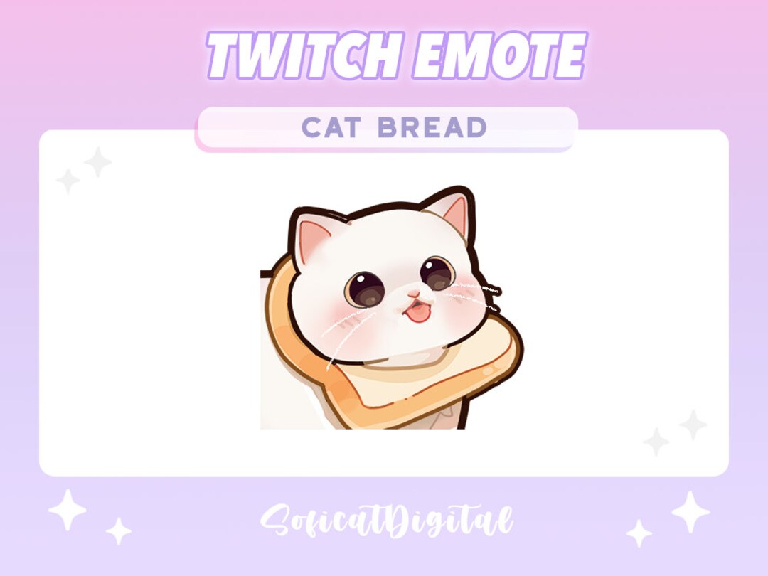 Derp Bread Cat Emote for Twitch & Discord - Etsy