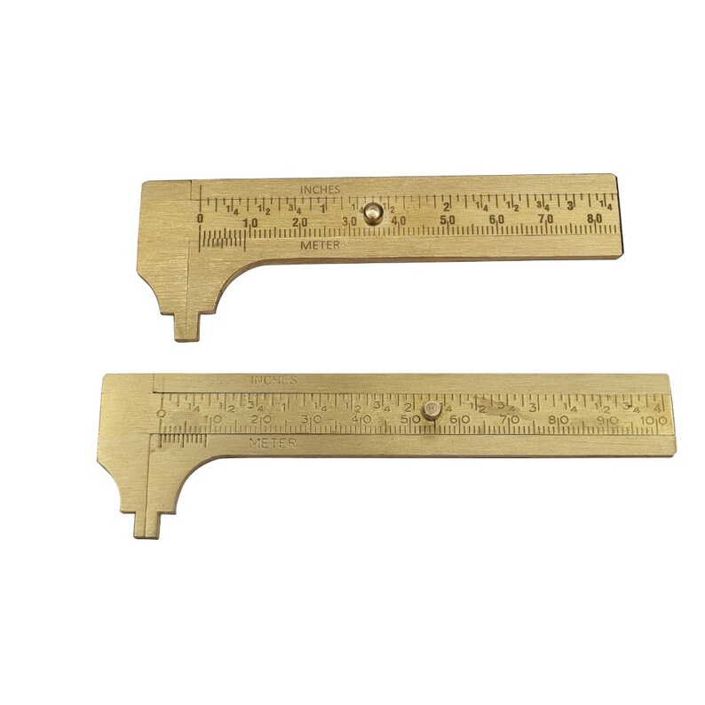3" & 4" Solid Brass Vernier Gauge- Pocket Caliper Vernier - Inch and MM ...