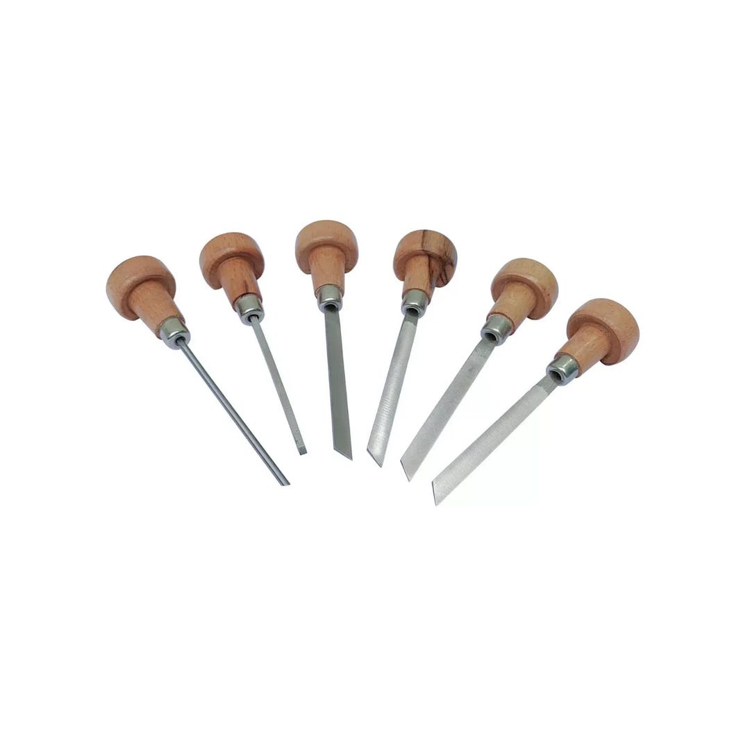 Stone Setting Graver Set of 6 With Wood Handles - Stone Setting ...