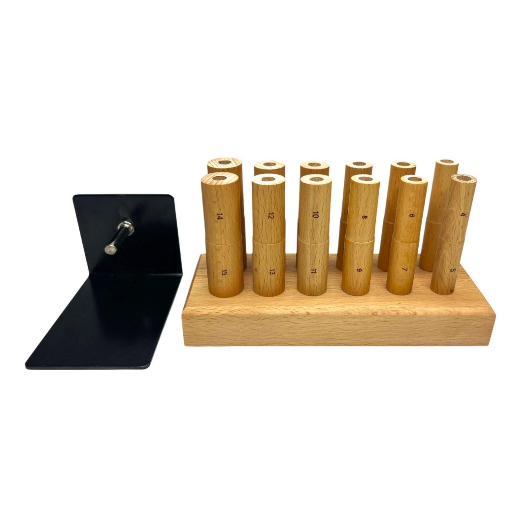 Multi Ring Mandrel Wrapping Stepped 12 PC Wooden Half Sizes Tool 4-15 ...