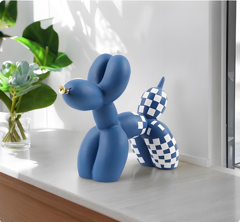 Orange and White Resin Balloon Dog Desk Sculptures, Desk Décor, Matte ...