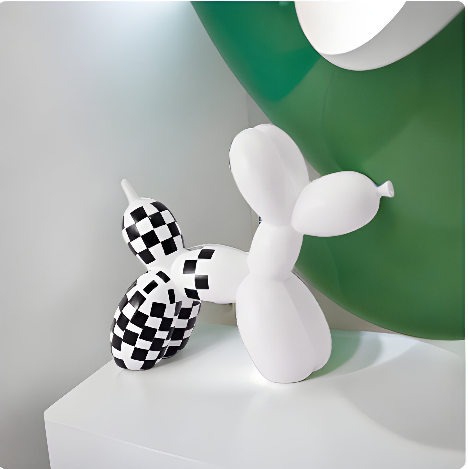 Pink and White Resin Balloon Dog Desk Sculptures, Desk Décor, Matte ...