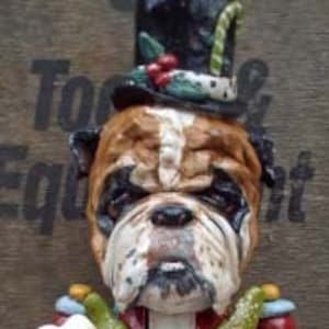 Folk Art Nutcracker Dog Doll English Bulldog Ooak Folk Art Vintage ...