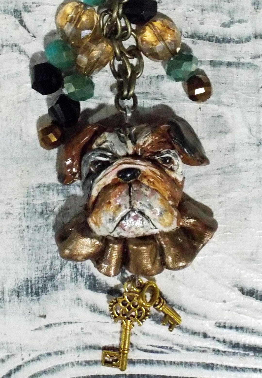 Character Art English Bulldog Charm Necklace Jewelry Pendant - Etsy