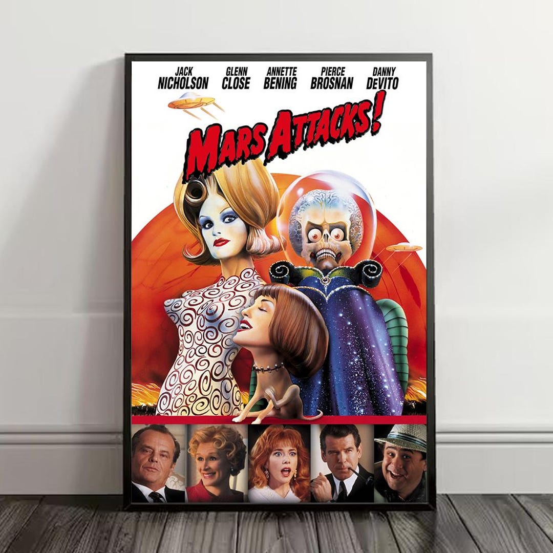 Mars Attacks! Movie Poster, Art Gift, Souvenir, Attraction Poster, Room ...