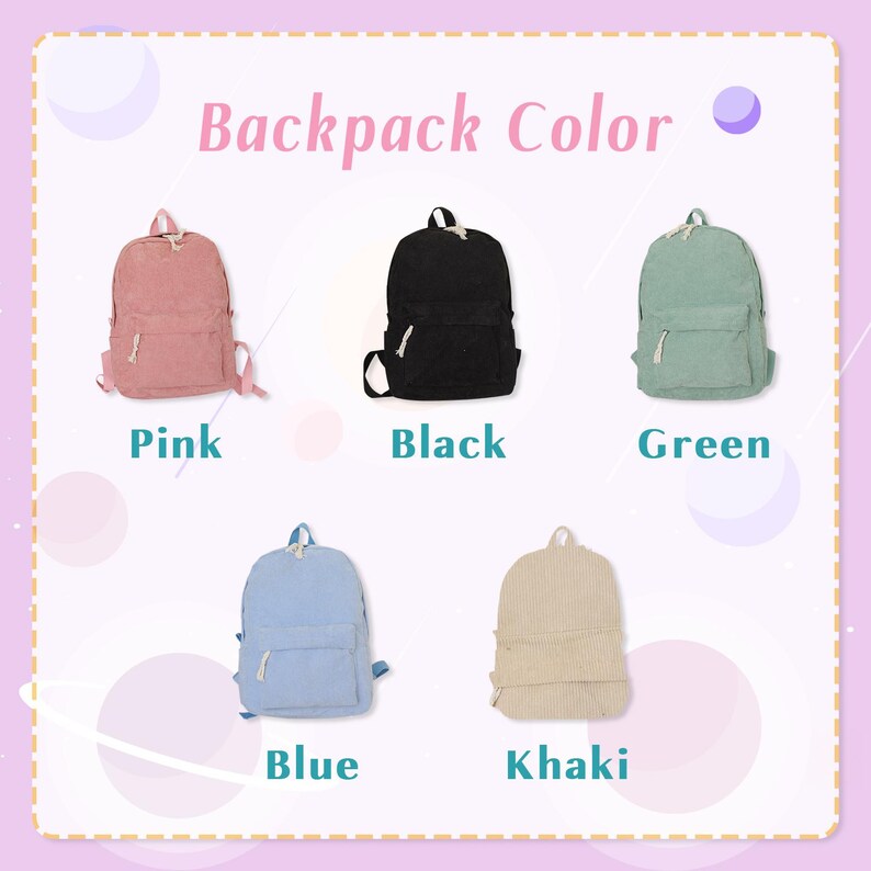 Personalized Corduroy Kids Backpack, High Quailty Toddler Corduroy ...