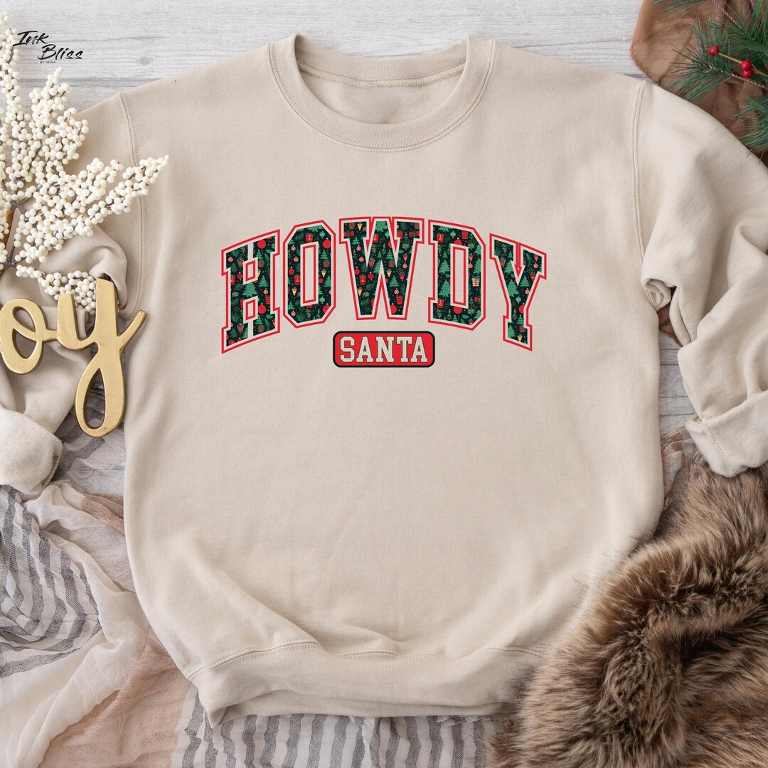 Christmas Sweater howdy Santa Christmas Sweatshirt, Oversized ...