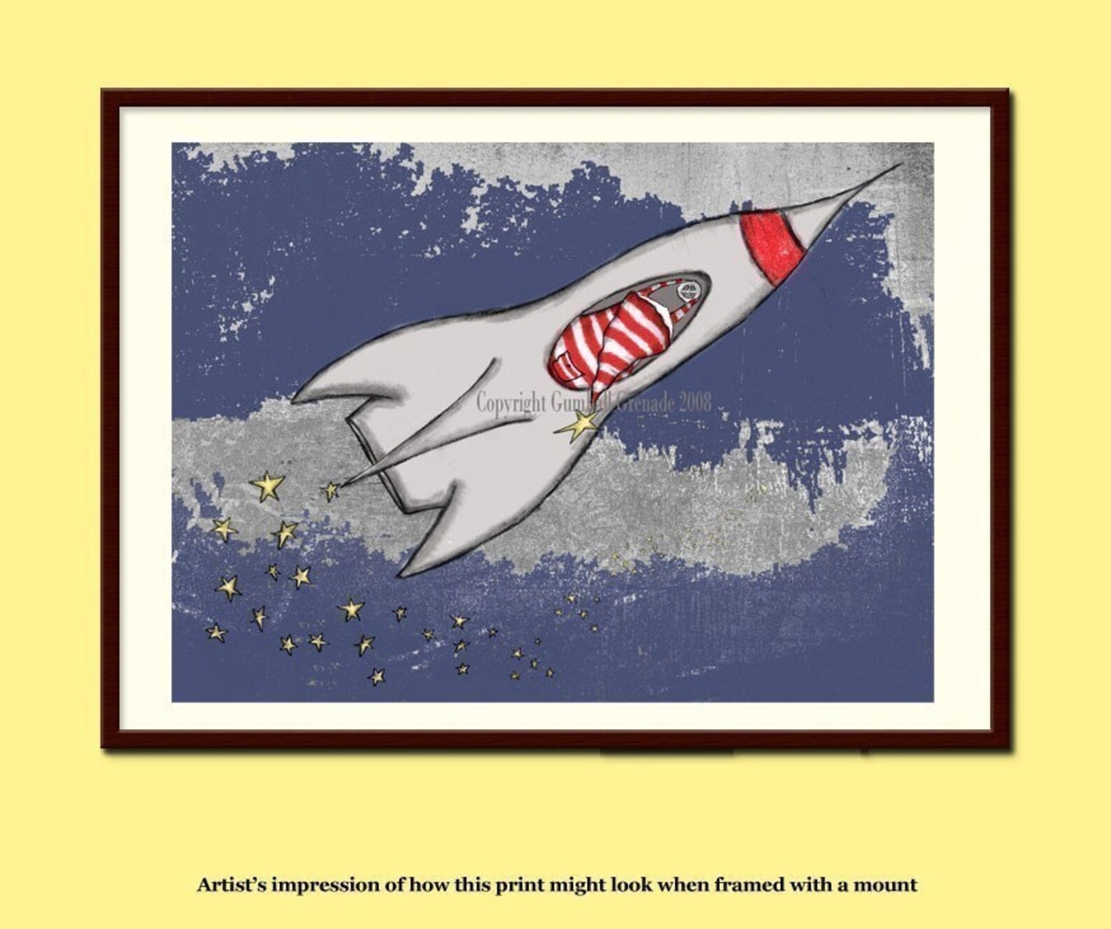 Space Art Print Rocket Themed Nursery Art Print Boy Nursery Playroom ...