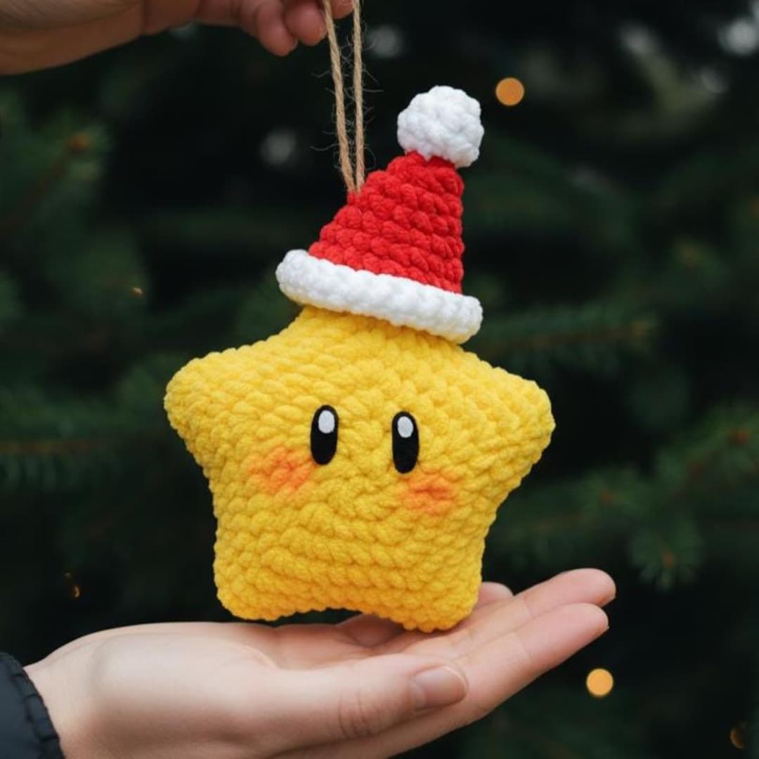 Christmas Star Crochet PDF Pattern - No Sew Crochet Star Ornament Plush ...