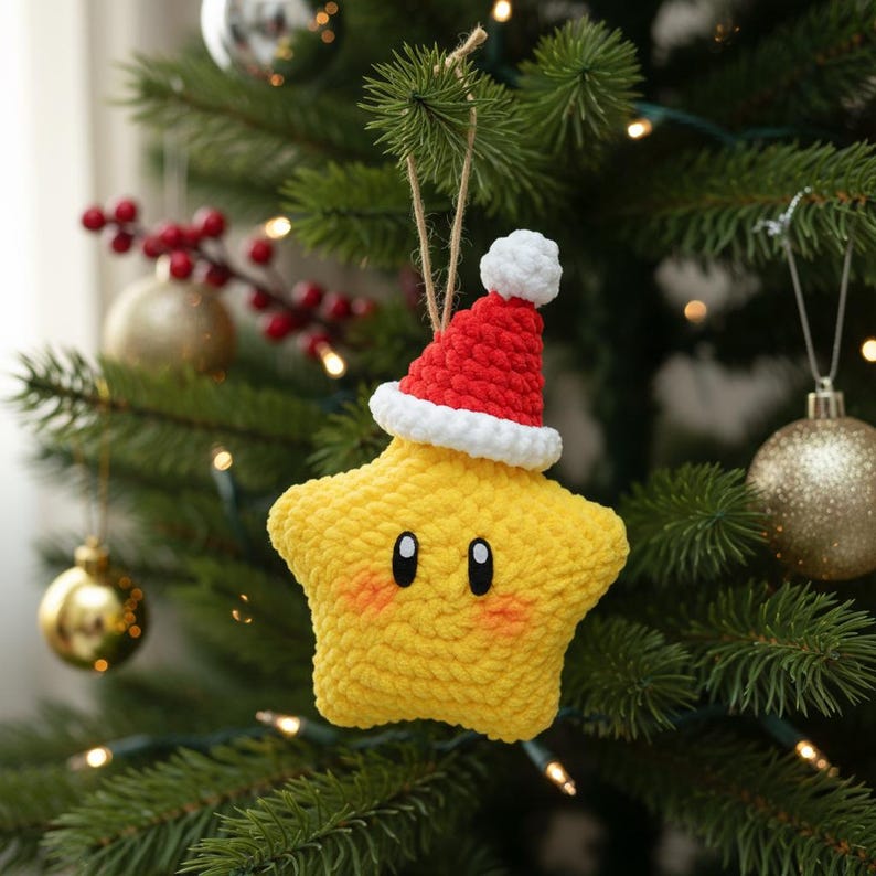 Christmas Star Crochet PDF Pattern - No Sew Crochet Star Ornament Plush ...