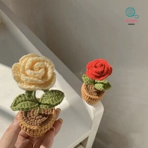 AMIGURUMI: Rose Crochet Pattern, Crochet Rose Pot, Rose Pattern, Flower ...