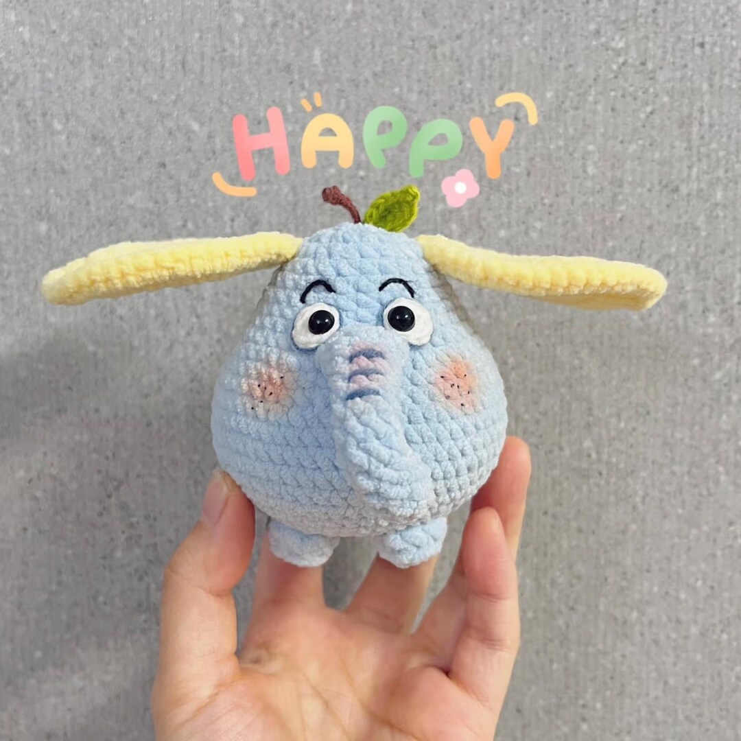Mini Dumbo Elephant Crochet PDF Pattern, Amigurumi Cute Elephant ...