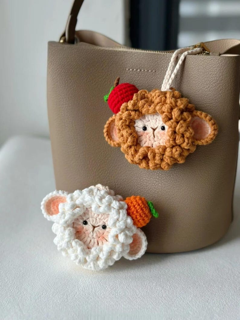 Sheep Bag Charm Crochet PDF Pattern, How to Crochet Face Sheep ...