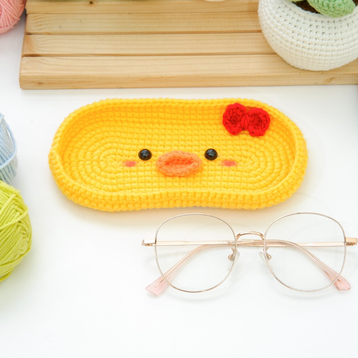 Duck Glass Holder Crochet Pattern, Easy Crochet Cute Eyeglass Holder ...