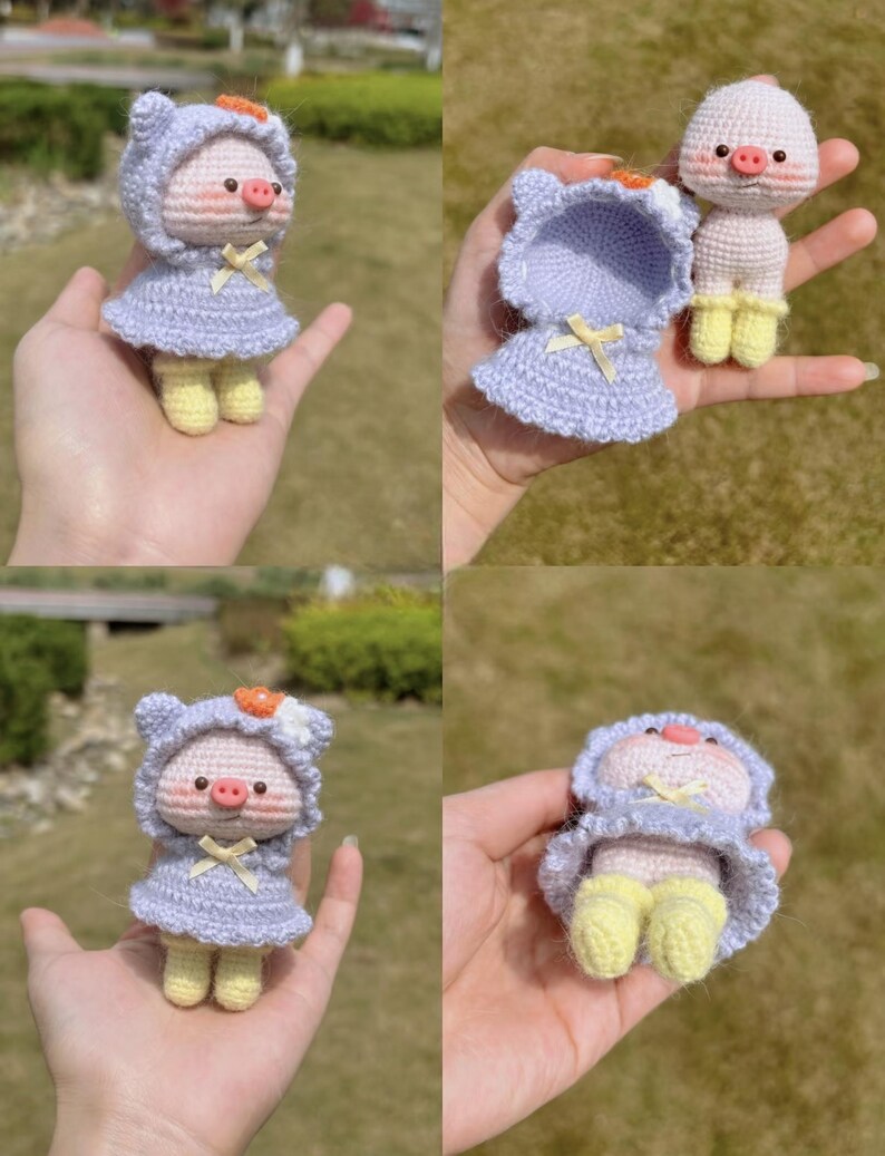 Crochet Cute Raincoat Piglet PDF Pattern, Amigurumi Cute Piglet ...