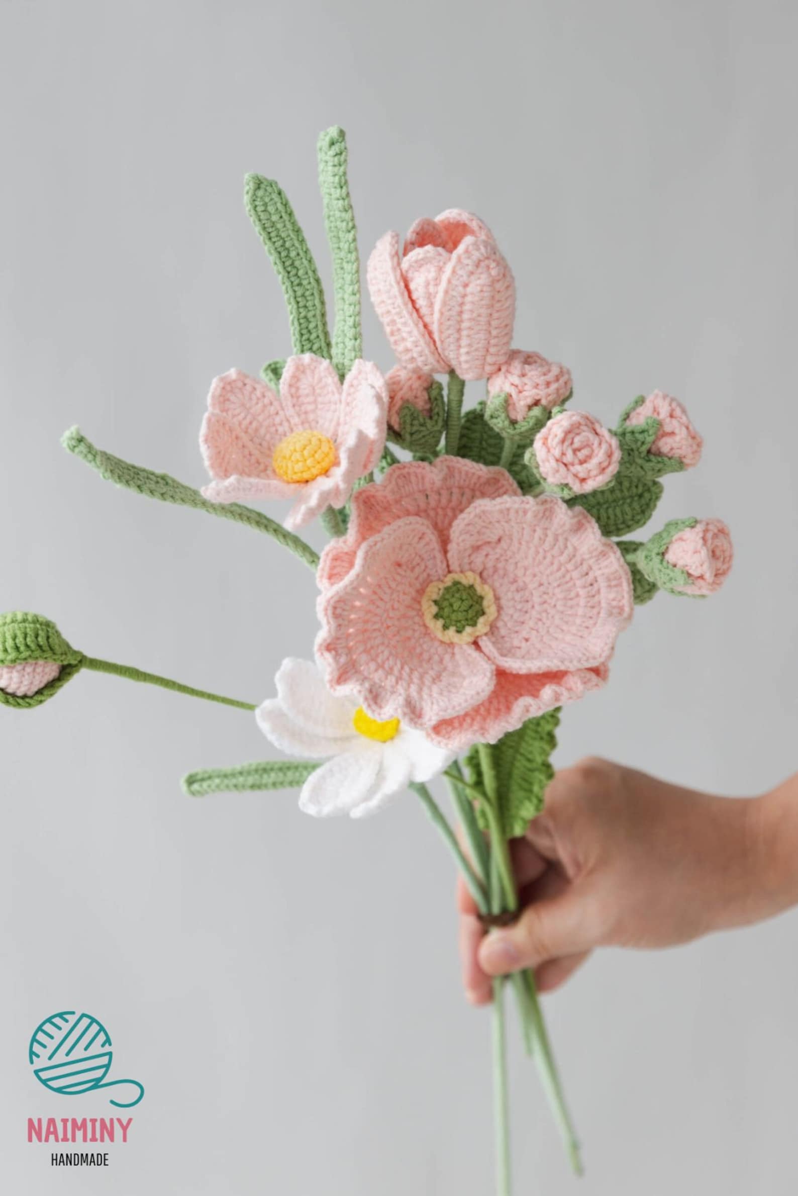 Poppy Flower Crochet Pattern, Crochet Flower Bouquet Pattern, Crochet ...