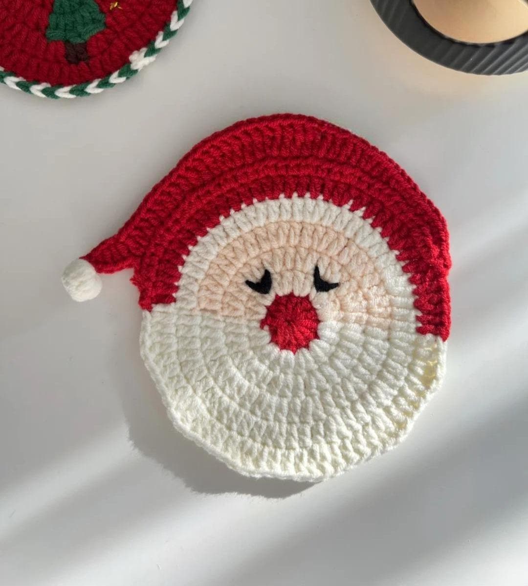 Crochet Santa Coaster PDF Pattern - Step by Step Crochet Christmas ...