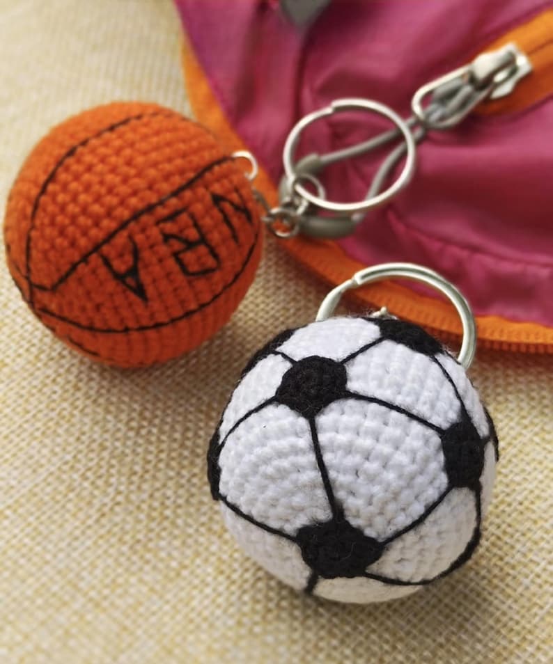 Crochet Mini Basketball Keychain PDF Pattern, Amigurumi Crochet Mini ...