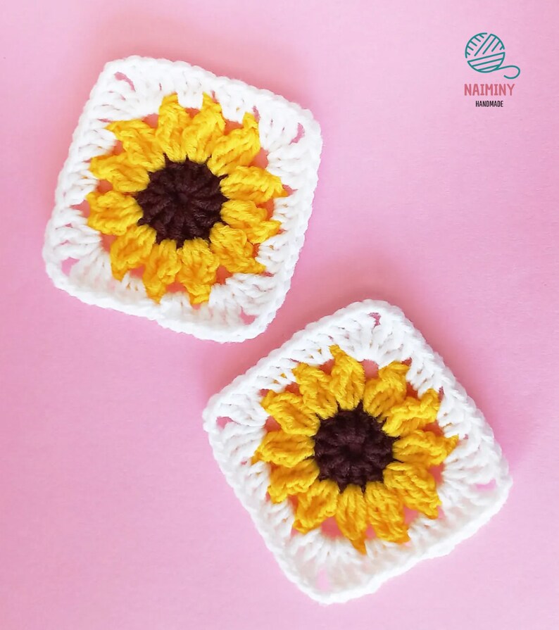 Easy Sunflower Square Crochet Pattern, Crochet Sunflower Pattern ...