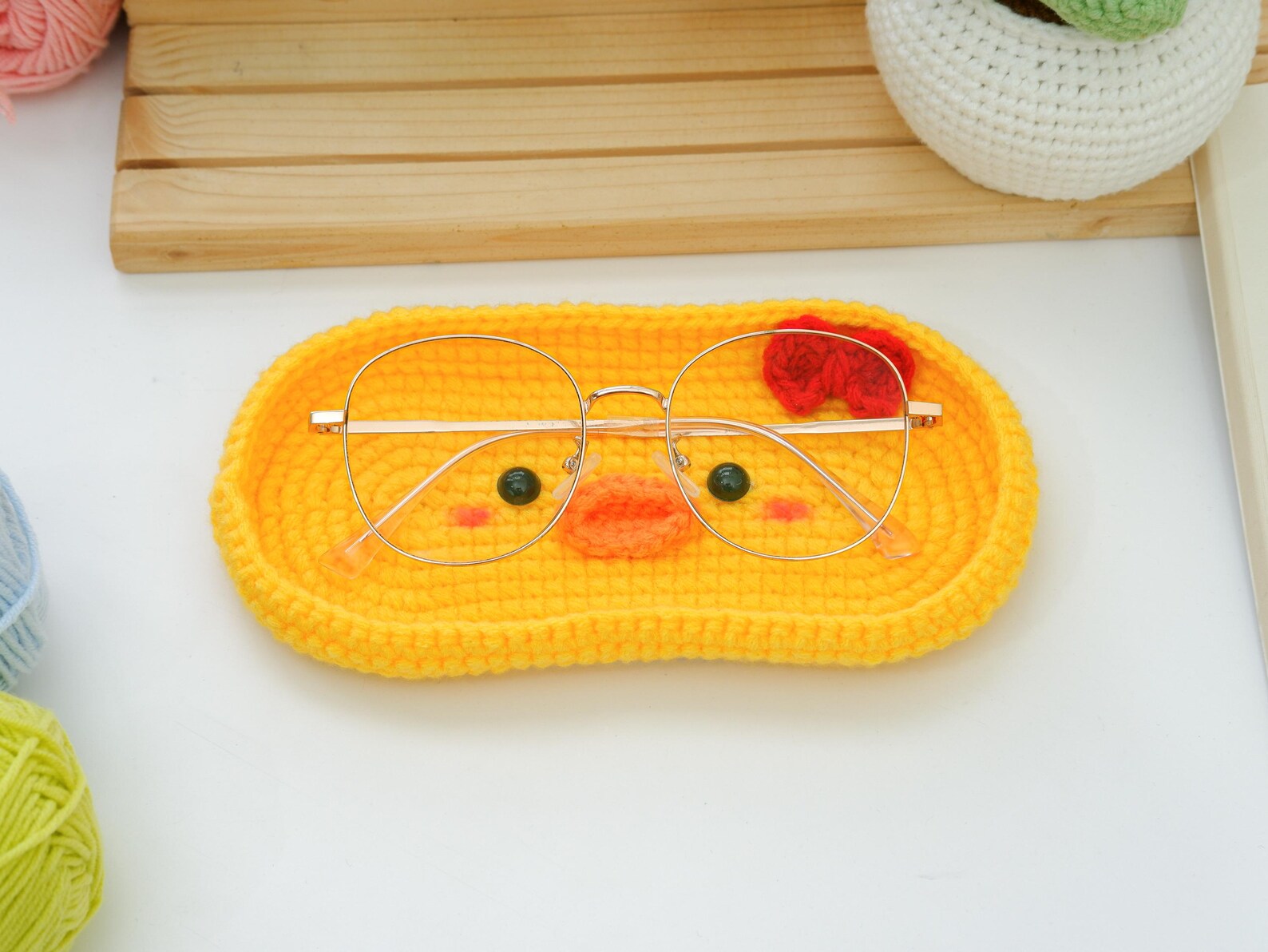 Duck Glass Holder Crochet Pattern, Easy Crochet Cute Eyeglass Holder ...