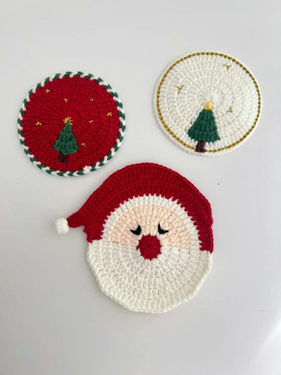 Crochet Santa Coaster PDF Pattern - Step by Step Crochet Christmas ...