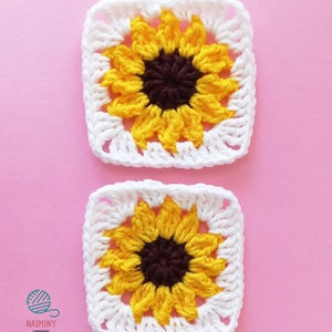 Easy Sunflower Square Crochet Pattern, Crochet Sunflower Pattern ...