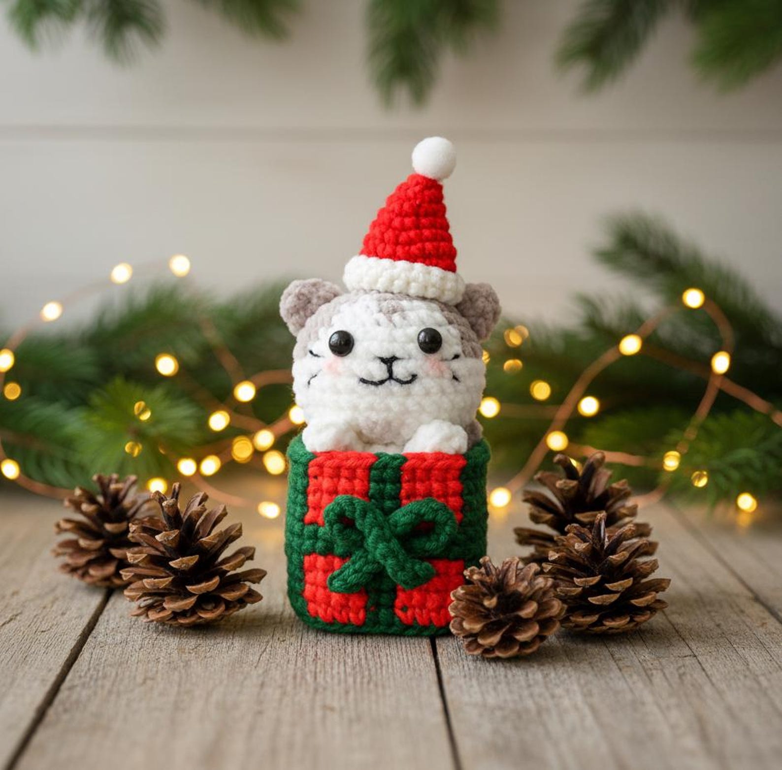 Cat in Christmas Gift Box Crochet PDF Pattern - Christmas Tree ...