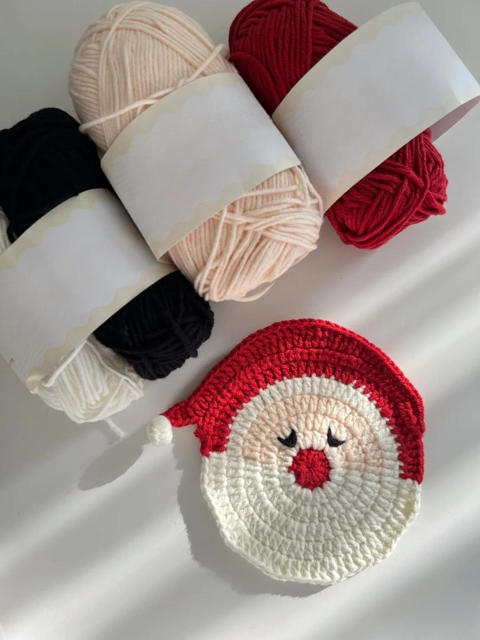 Crochet Santa Coaster PDF Pattern - Step by Step Crochet Christmas ...