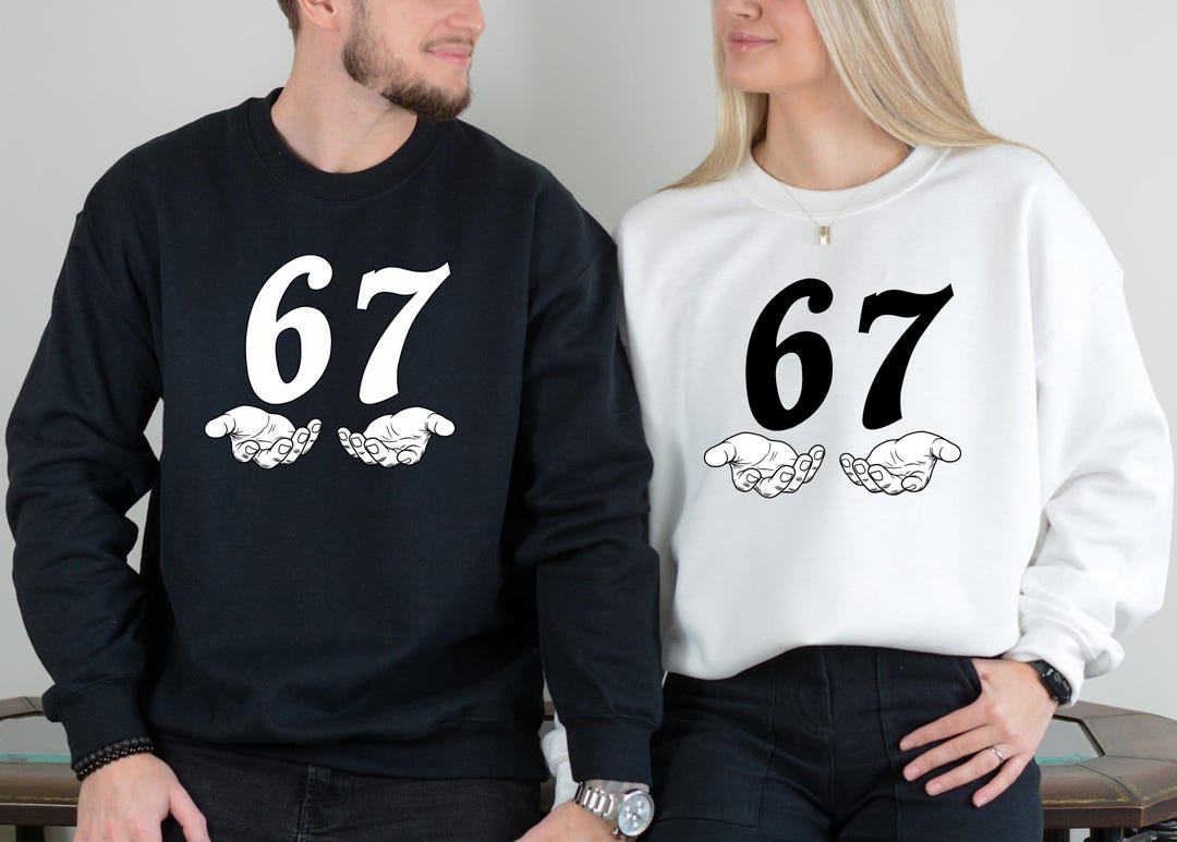 6 7 Meme Sweatshirt, Funny Halloween Couple Sweatshirt, Viral 67 Joke ...